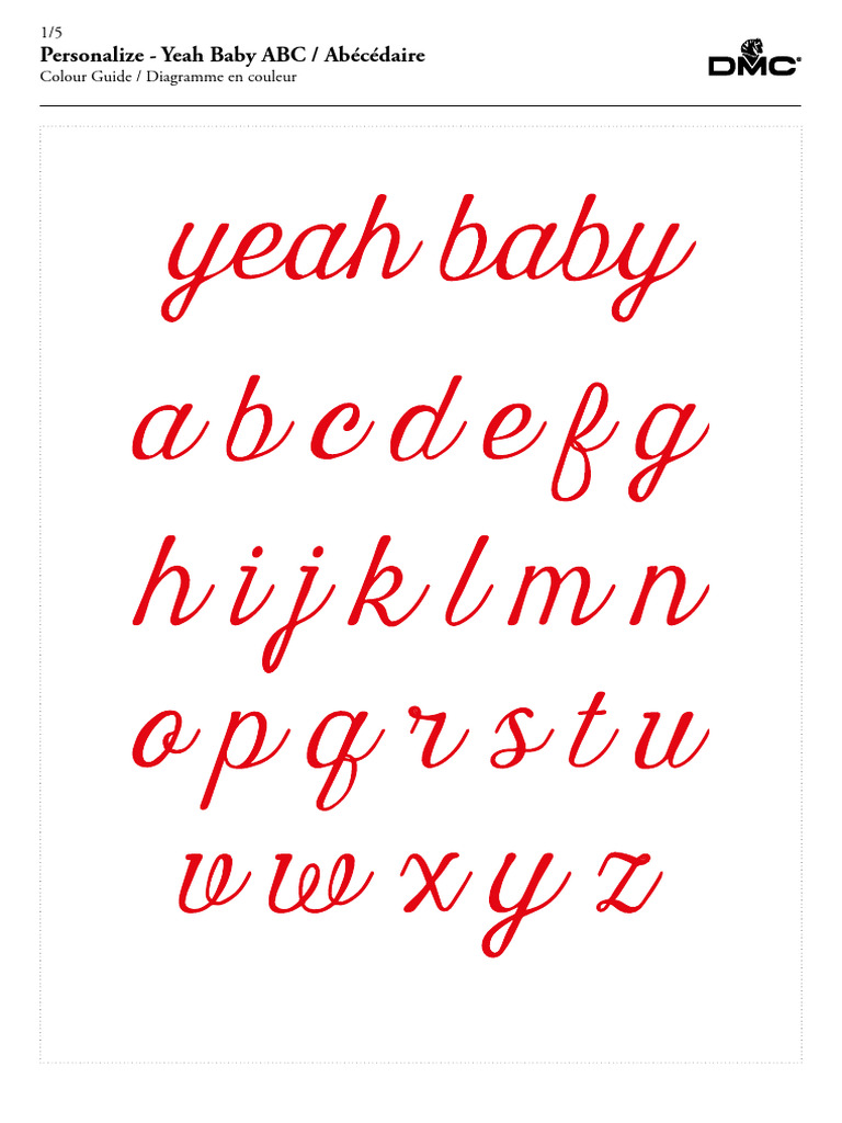 Cursive Font in DMC PAT0050 Downloadable PDF - 2 | PDF
