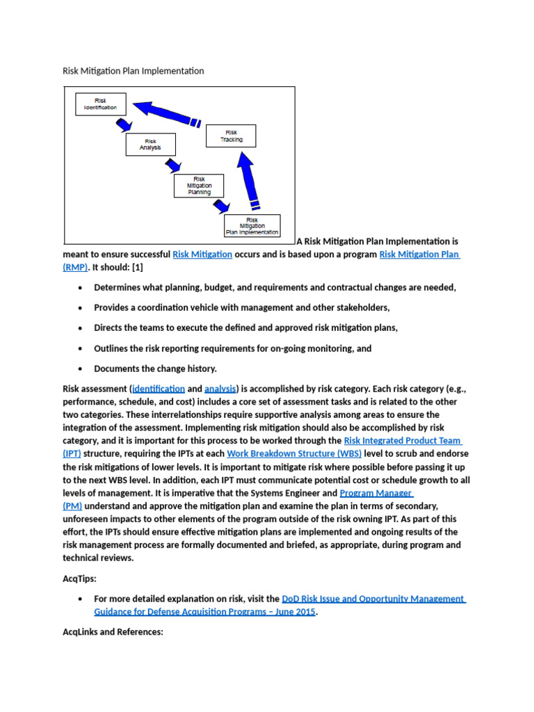 Risk Mitigation Plan Implementation | PDF
