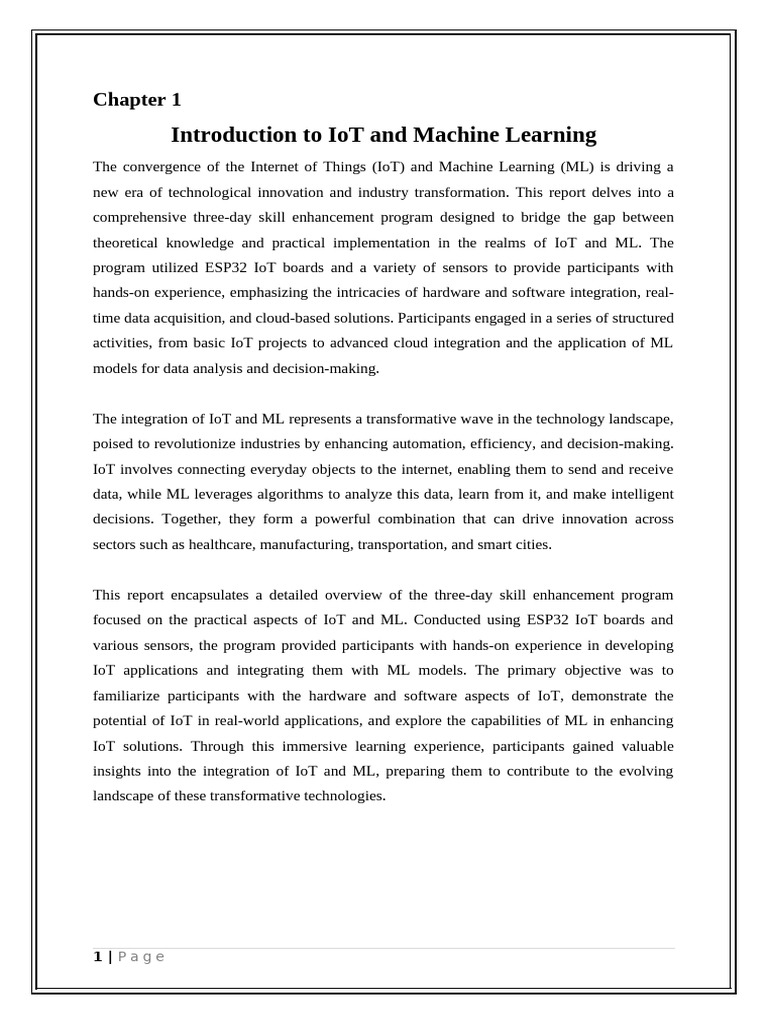 Internship Report Iot | PDF | Internet Of Things | Ieee 802.11