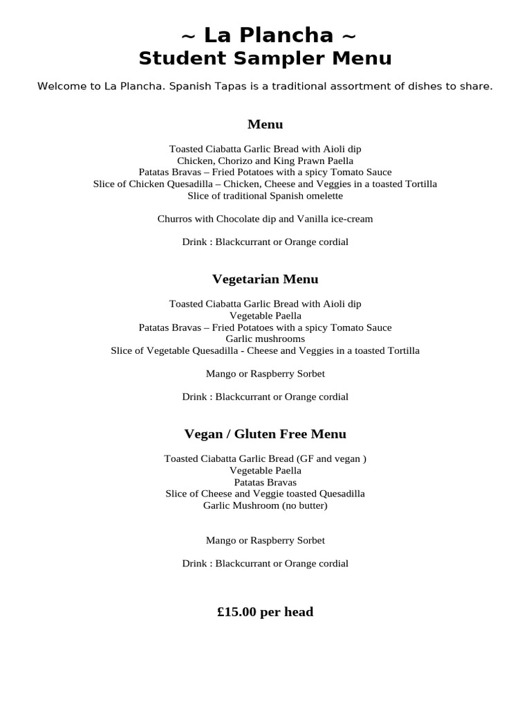 Student_Sampling_Menu.2022__1_ | PDF