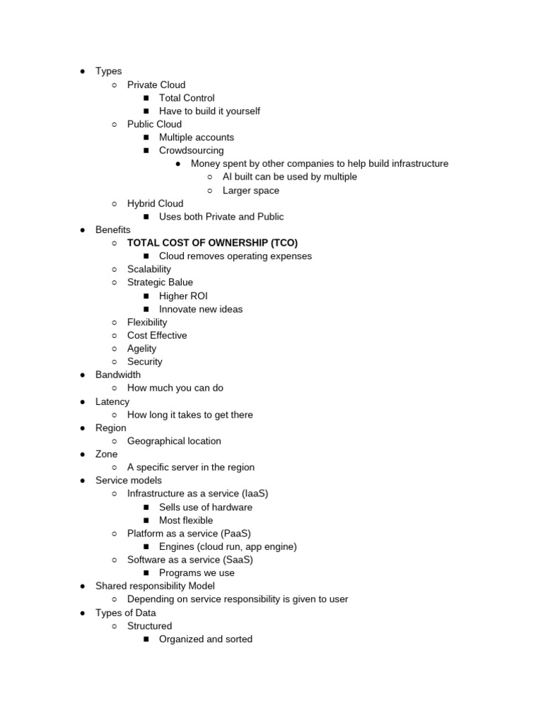 Google Cloud Notes | PDF