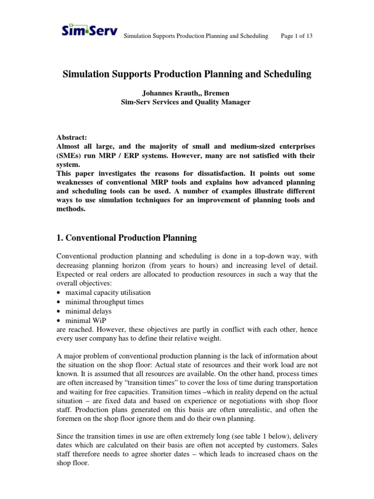 Man Simulation 1 | PDF | Scheduling (Production Processes) | Simulation