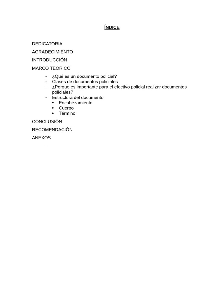 Estructura de La Documentacion Policial | PDF