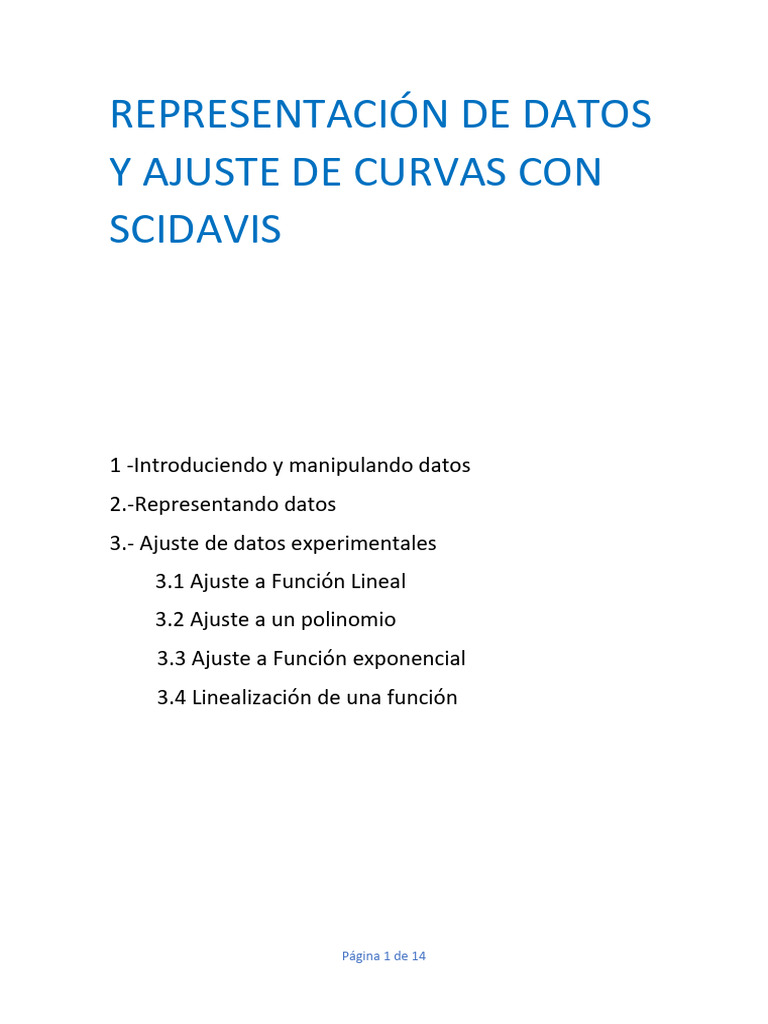 Representación de Datos y Ajustes Con SCIDAVIS | PDF