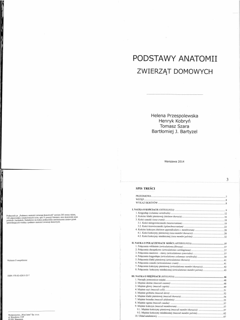 H. Przespolewska - Podstawy Anatomii Zwierząt Domowych | PDF