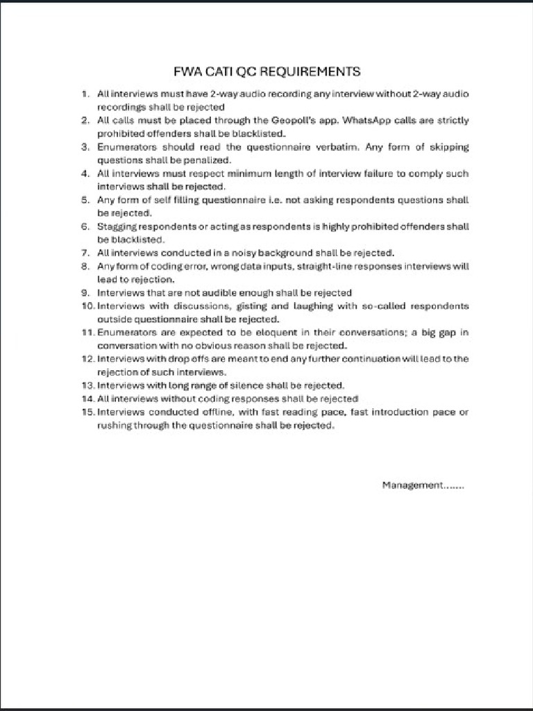 Cati Interview Information | PDF