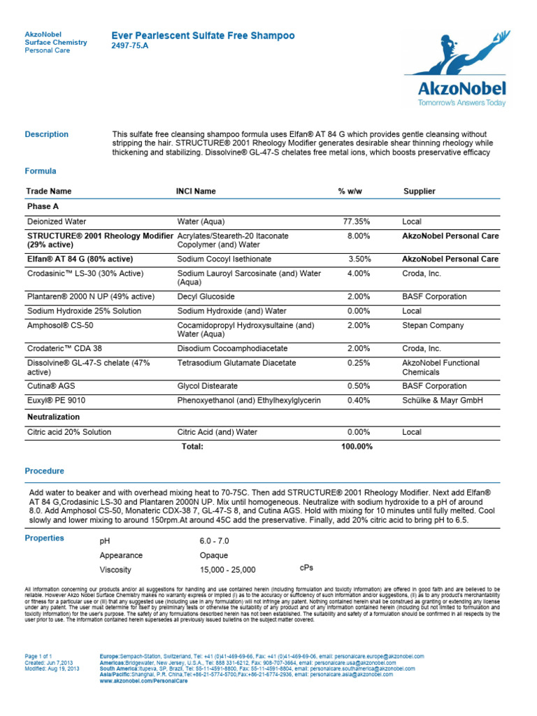 AkzoNobel Formulation 249775A | PDF
