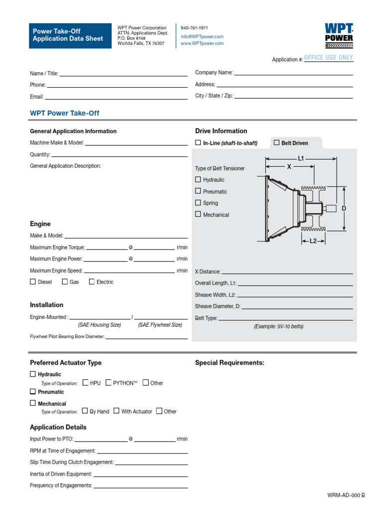 WRM AD 000 - B PTO - Application | PDF