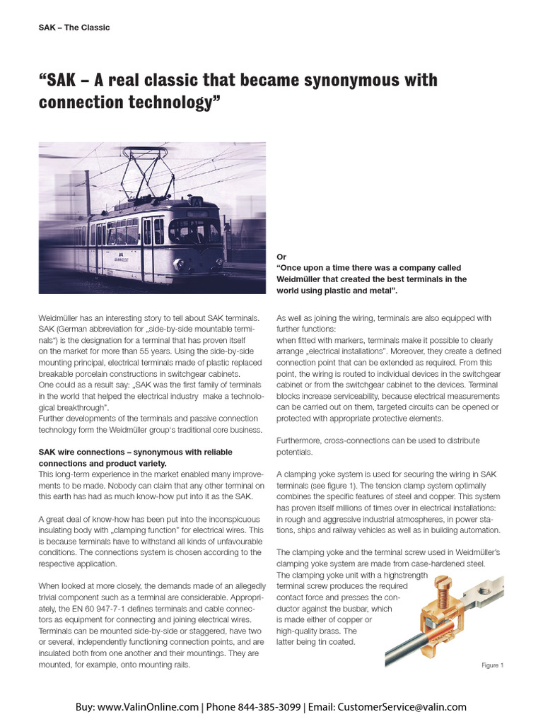 Weidmuller Sak Series Terminals Catalog | PDF