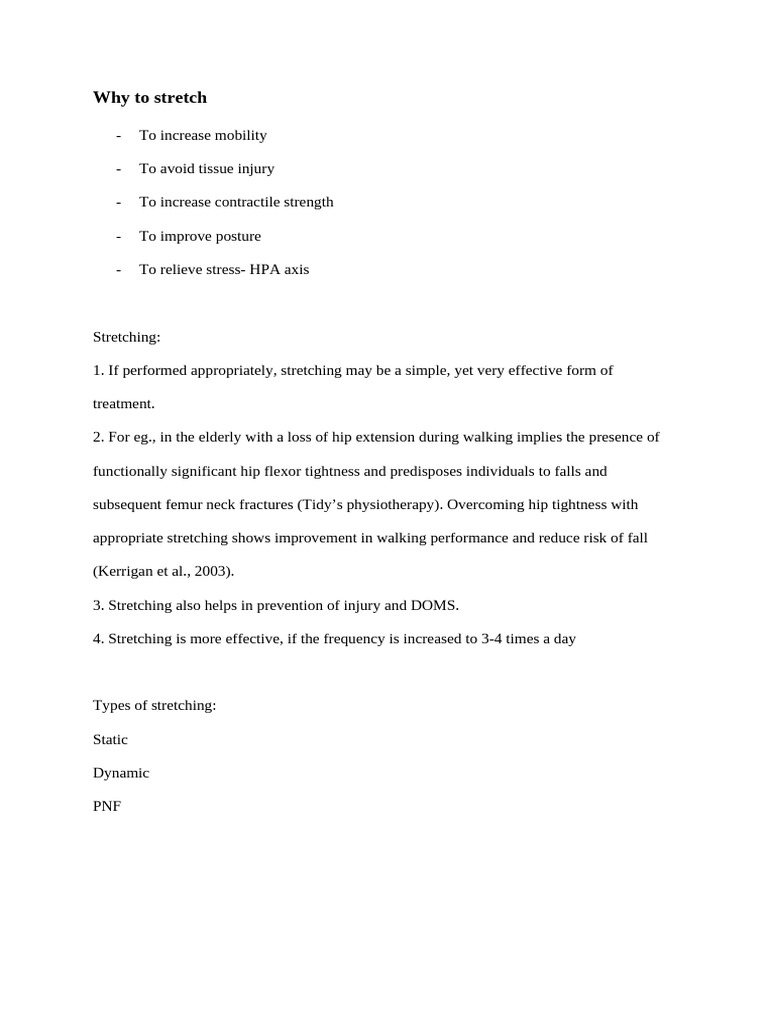Stretching Notes | PDF | Musculoskeletal System | Self-Improvement