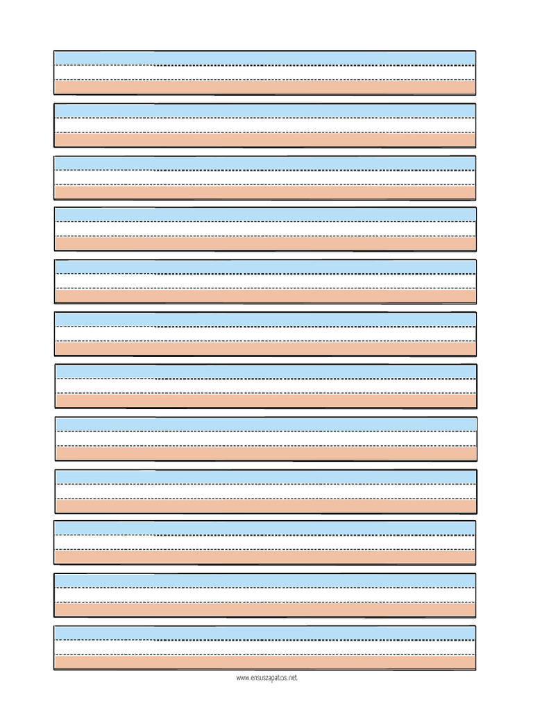 Pauta de Escritura Vertical Sin Ayuda Figurativa Los Pisos de Las ...