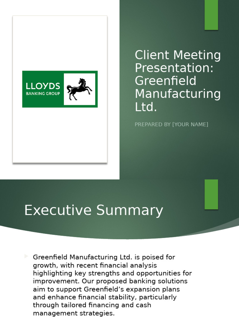 Greenfield Manufacturing Presentation | PDF