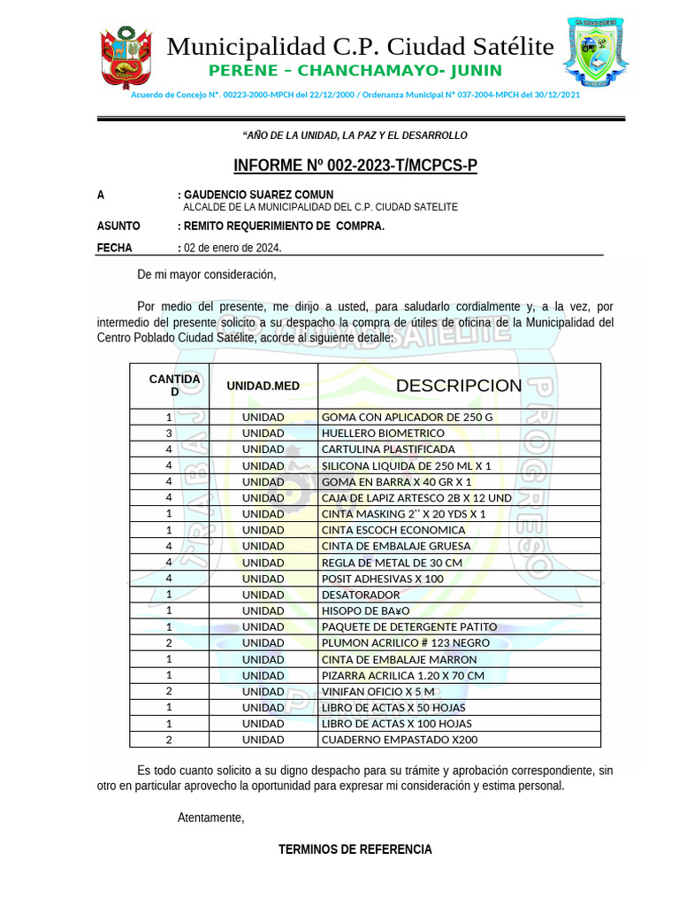 Informe de Requerimientos | PDF