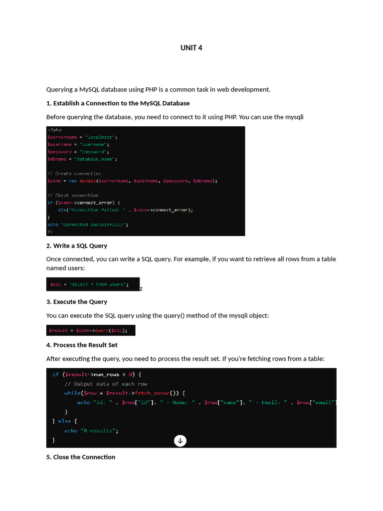 Unit 4 PHP | PDF
