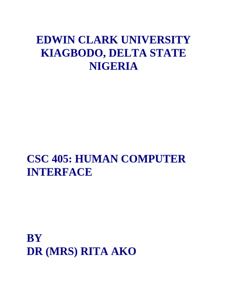 CSC 405 Lecture Note 2021-2022 session | PDF