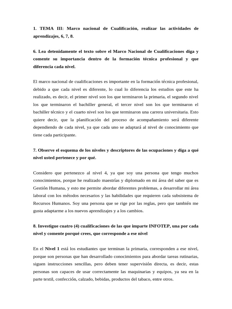 Ejercicio Individual Infotep | PDF