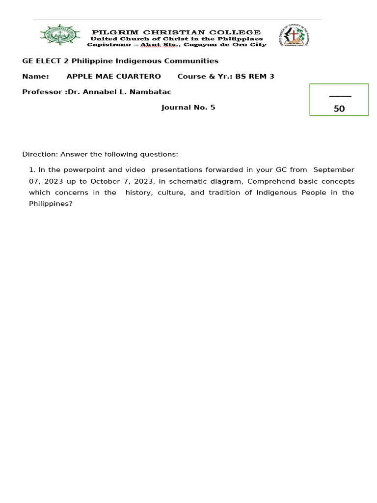Pic Midterm Journals | PDF
