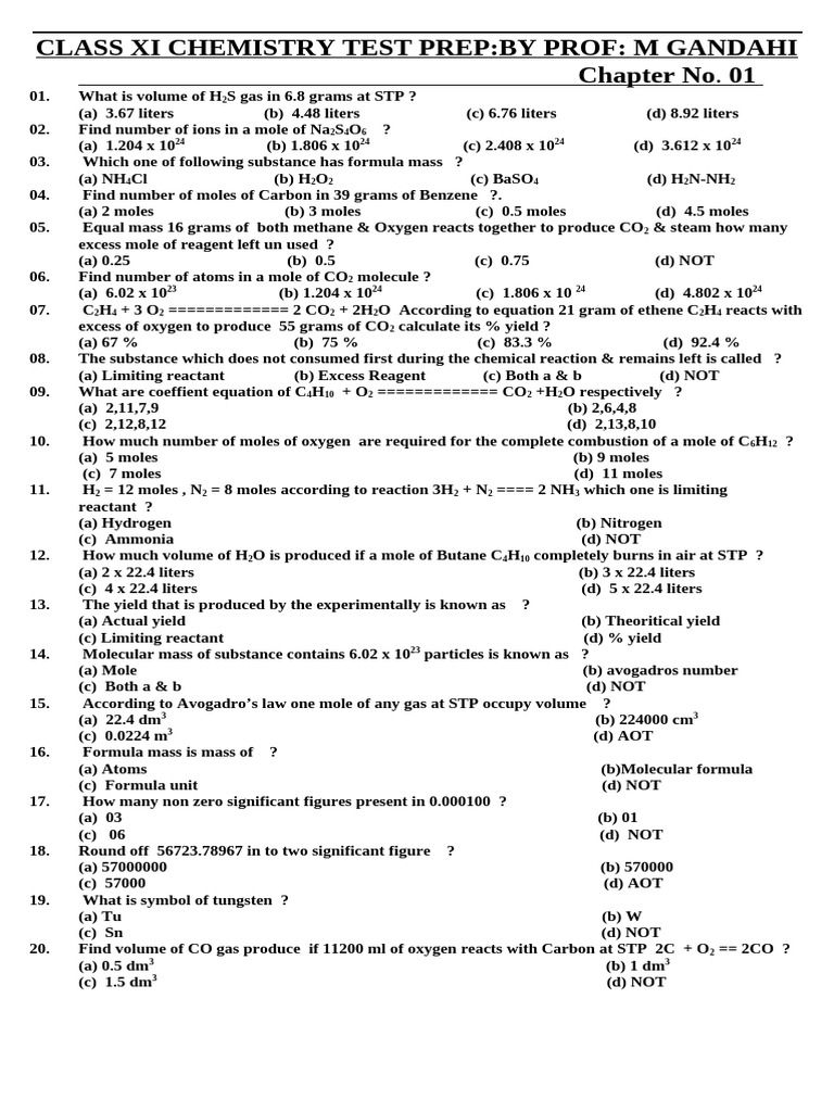 Xi Class Chpter 1 242424 | PDF