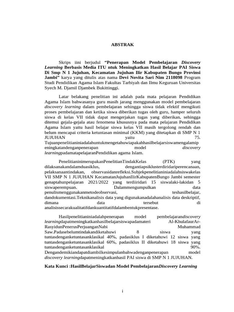 ABSTRAK Dan Kata Pengantar, Daftar Isi | PDF