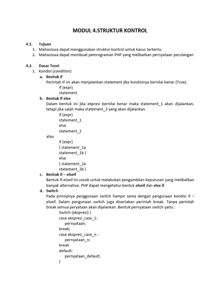 Praktikum Pemrograman Komputer Modul 4 | PDF | Komputer