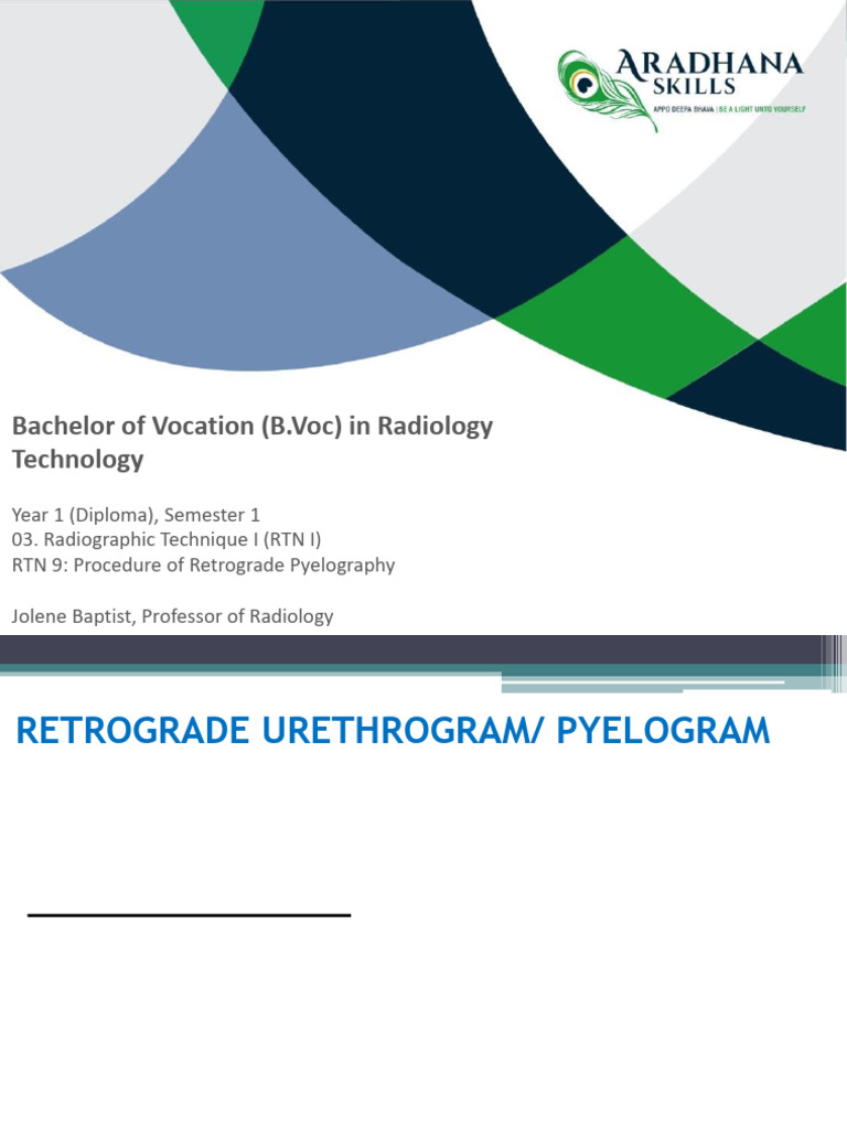 RTN 9 Procedure of Retrograde Pyelography | PDF