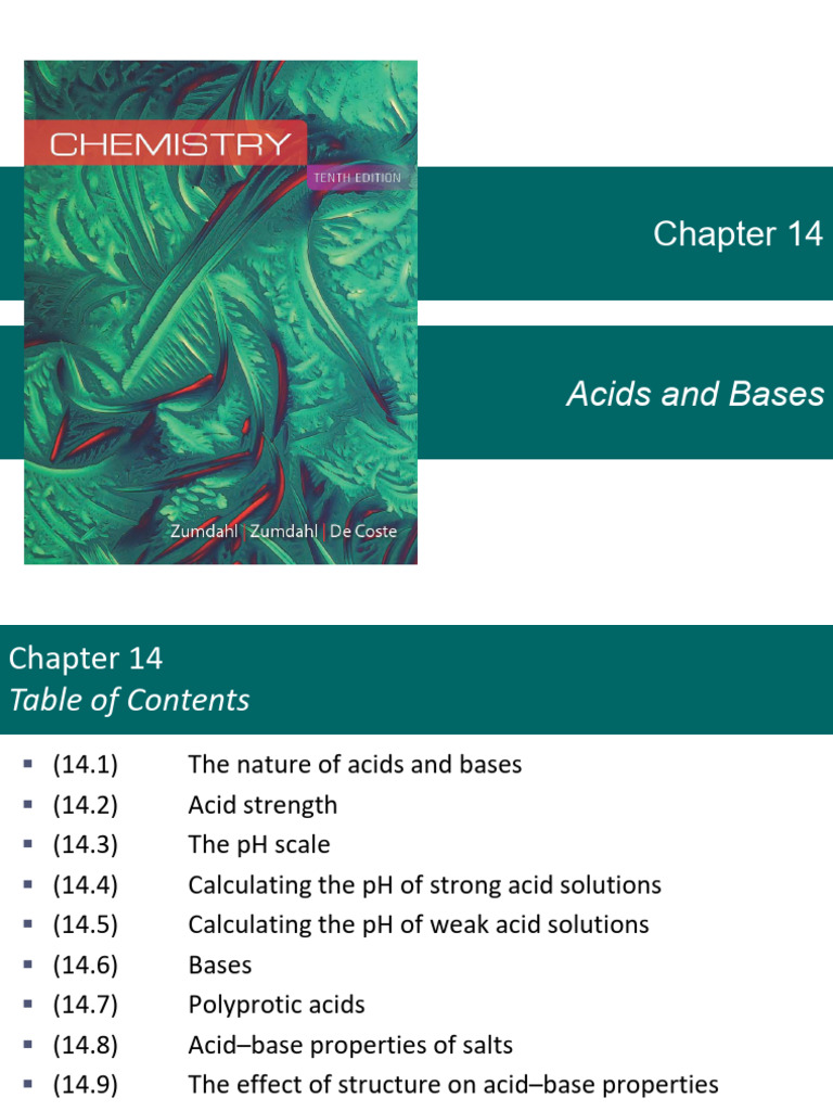 14장 Acids and Bases - 01 | PDF