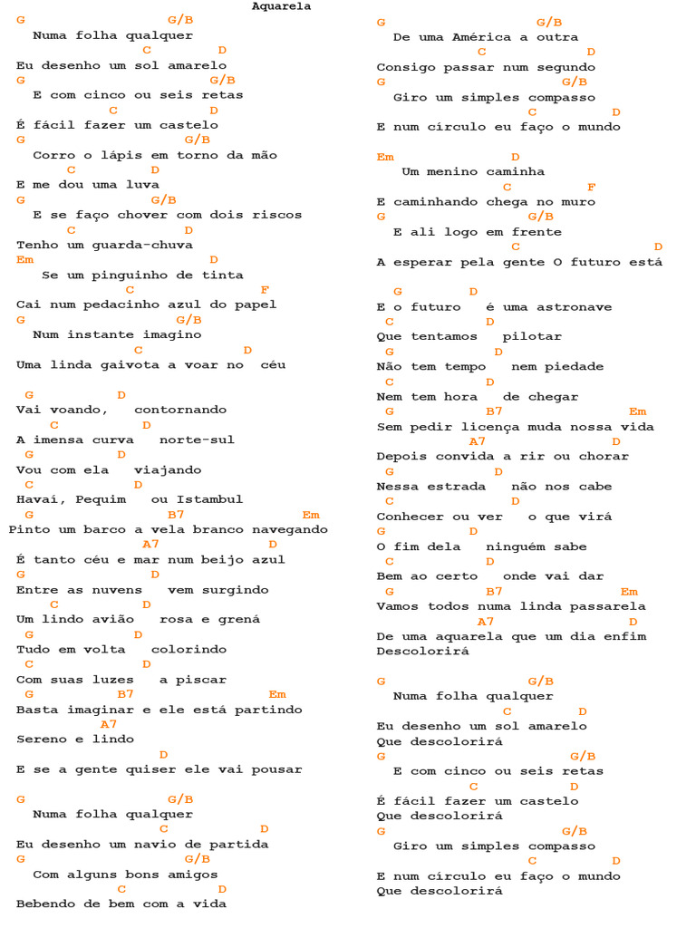 Aquarela Cifra Violao | PDF