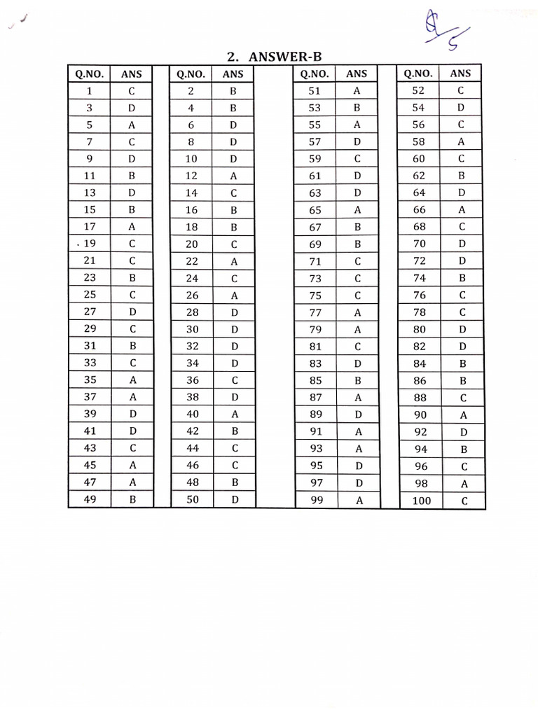 Set B Answer Key | PDF