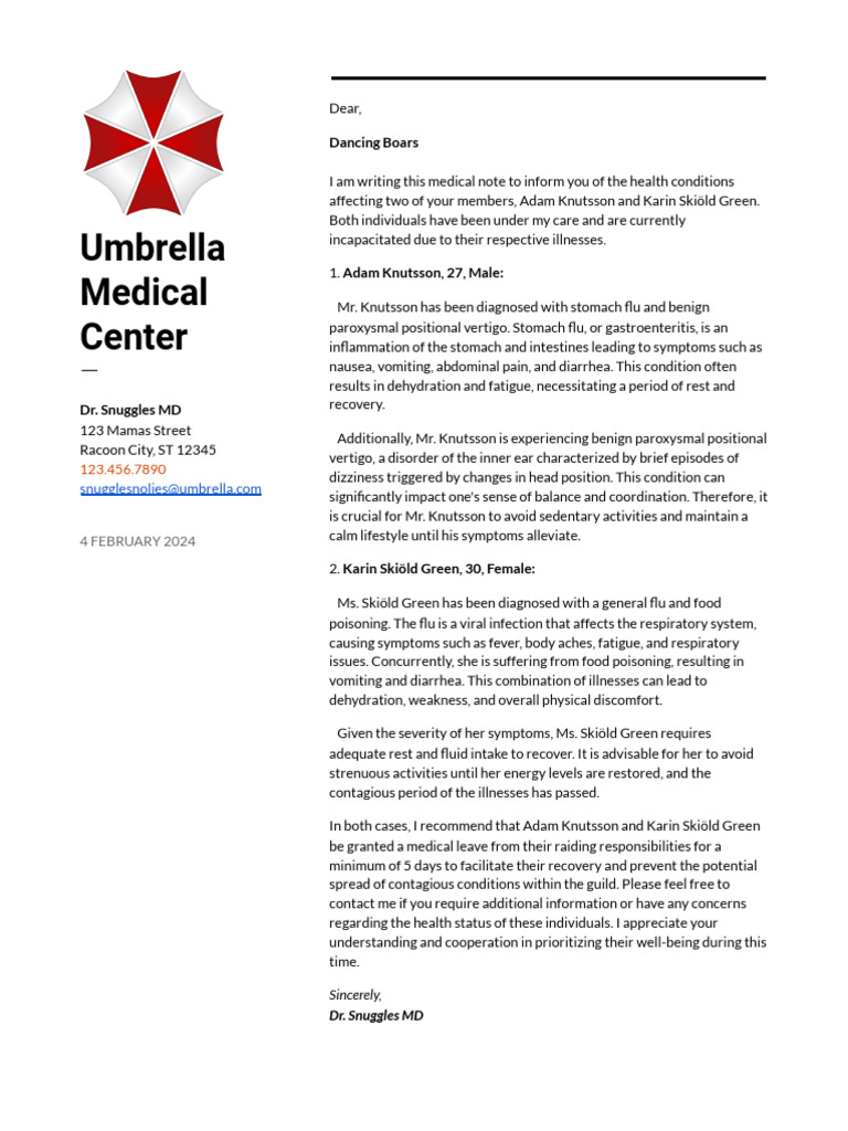 Doctors Letter | PDF