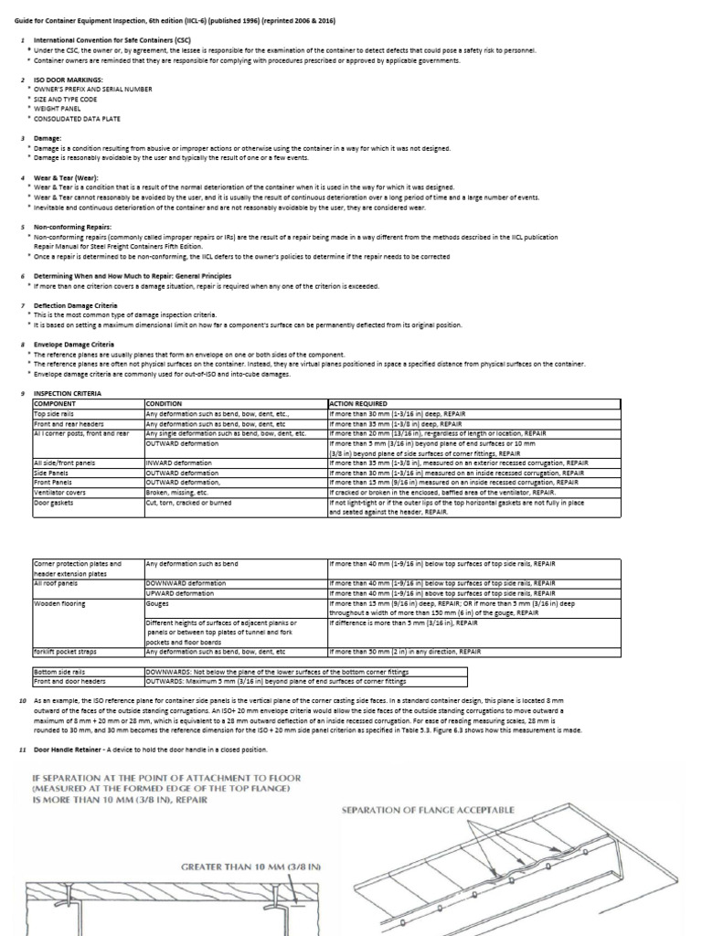 IICL-6 Container Inspection Guidelines | PDF | Door | Welding