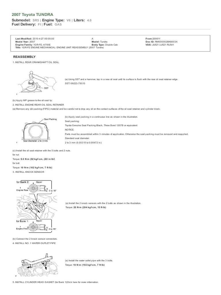 1gr-fe-engine-mechanical-engine-unit-reassembly-2007-tundra- | PDF