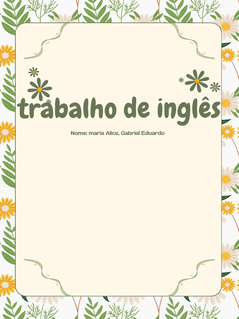 Green Floral Illustrative Notebook Cover A4 Document | PDF