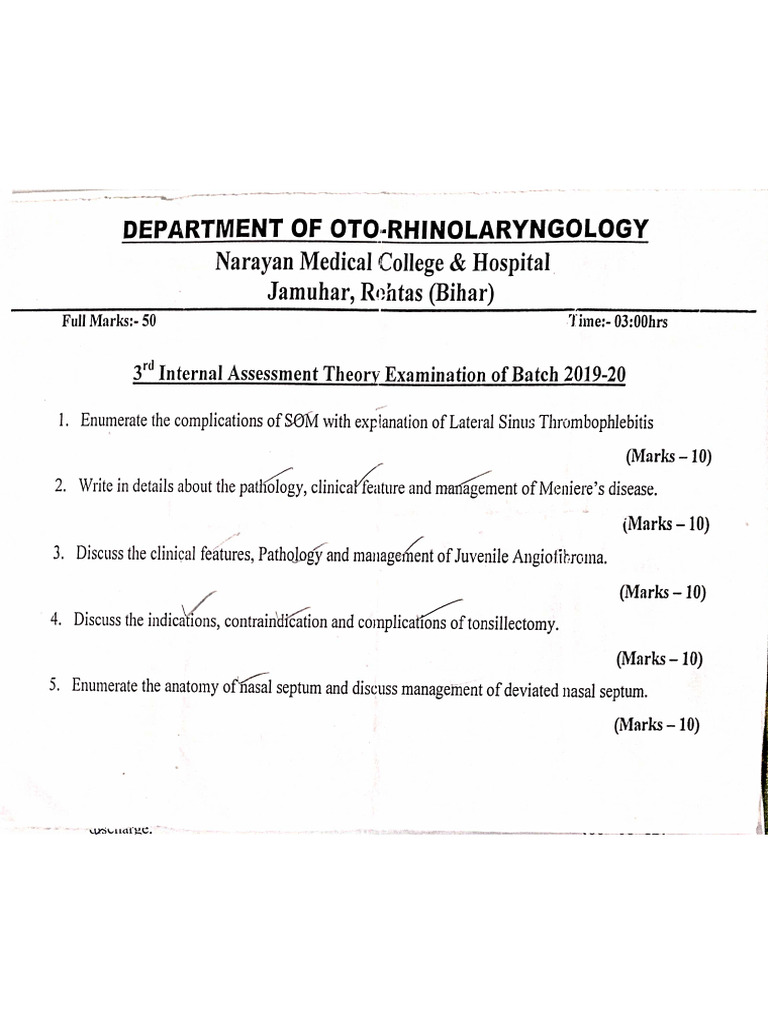 3rd Year Semester Questions | PDF