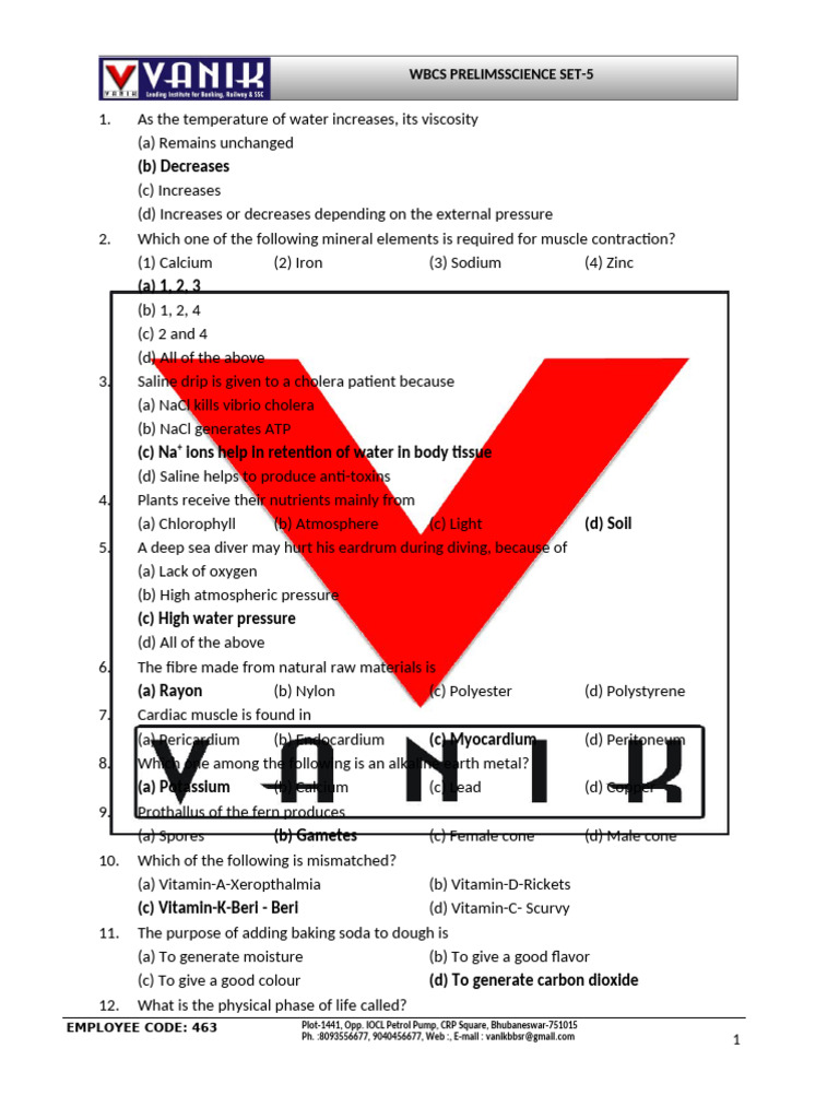WBCS Prelims Set-5 | PDF