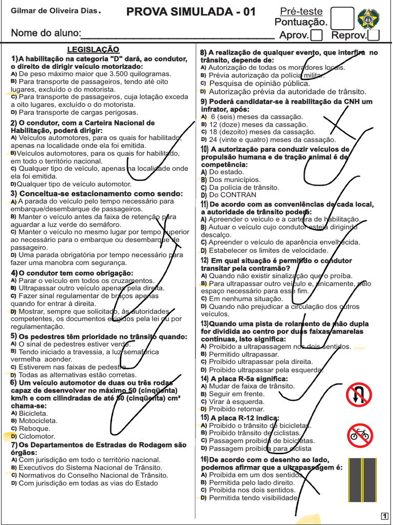 Prova 01 Oficial | PDF