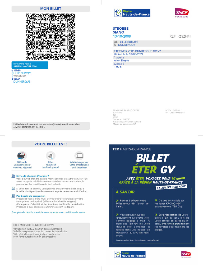 YWS3ZB Dunkirk 10 Aug 2024 Ticket1 | PDF