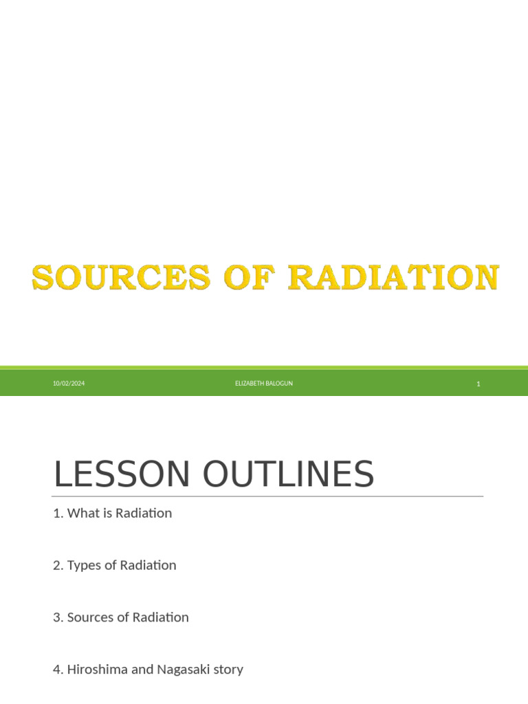 Sources of Radiation WK 1 | PDF