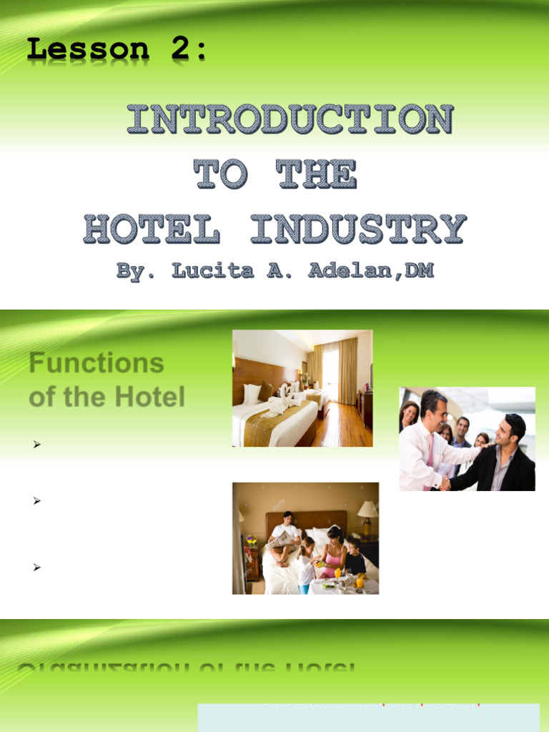 Lesson 2 3 - Introduction To Hotel Industry | PDF