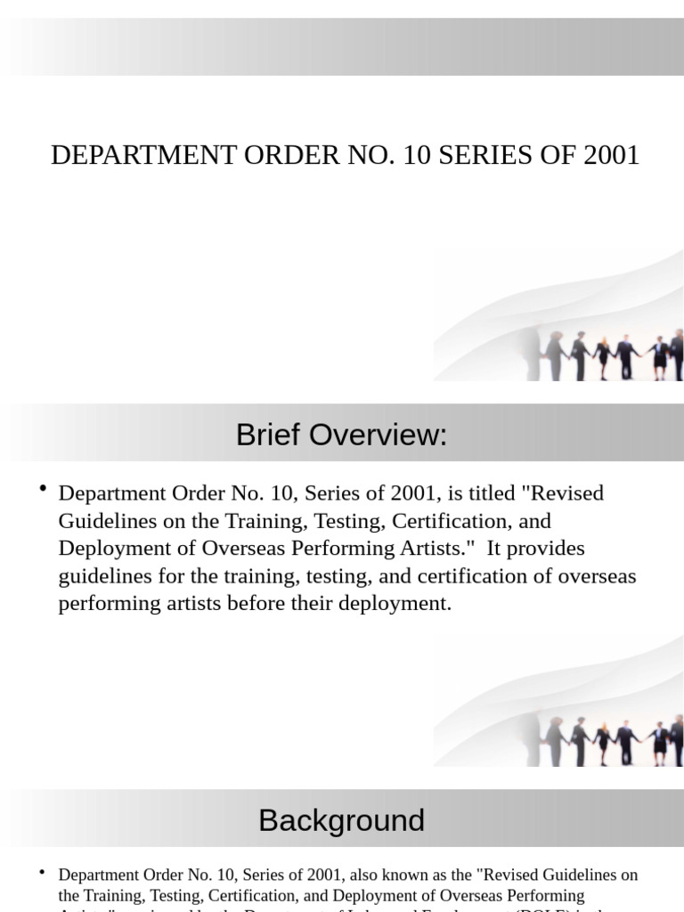 Department Order No | PDF | Certification