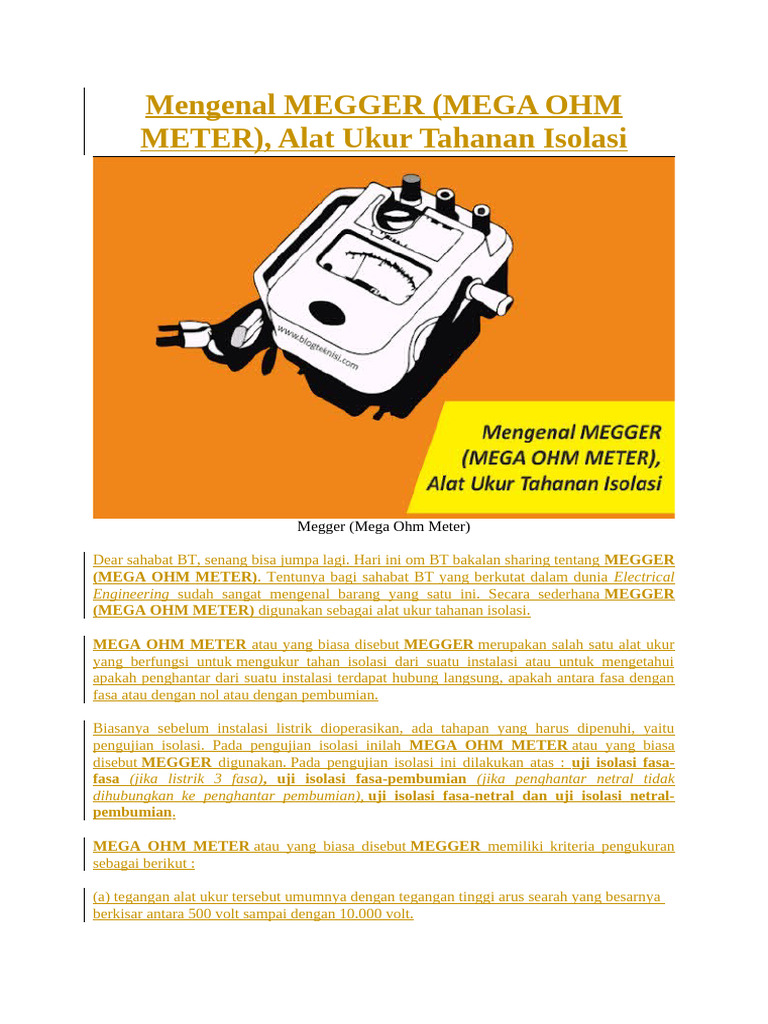 Mengenal MEGGER | PDF