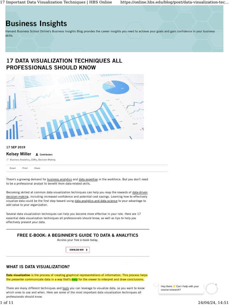 17 Important Data Visualization Techniques HBS Online | PDF