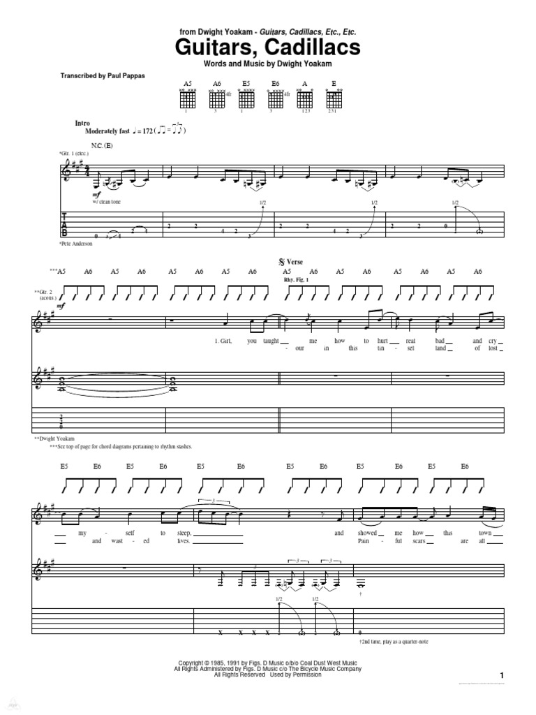 Dwight Yoakam - Guitars - Cadillacs - GTR Tab | PDF