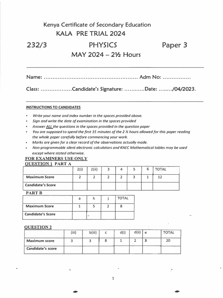 Physics Paper 3 | PDF
