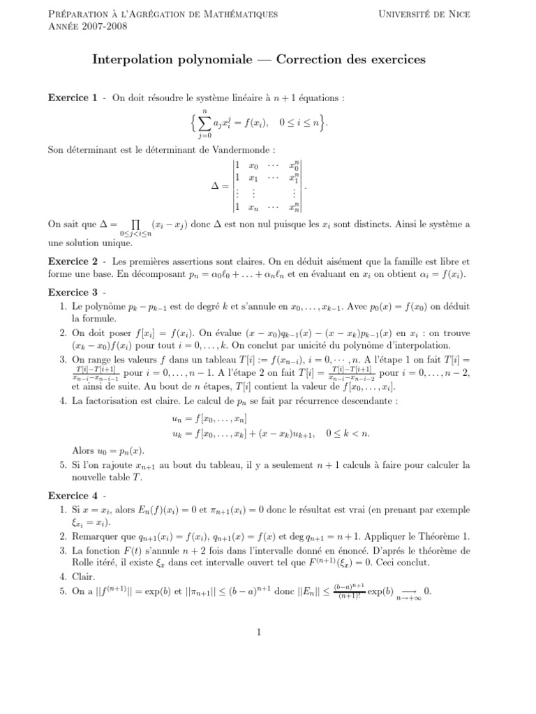 Td Interpolation Corrige | PDF