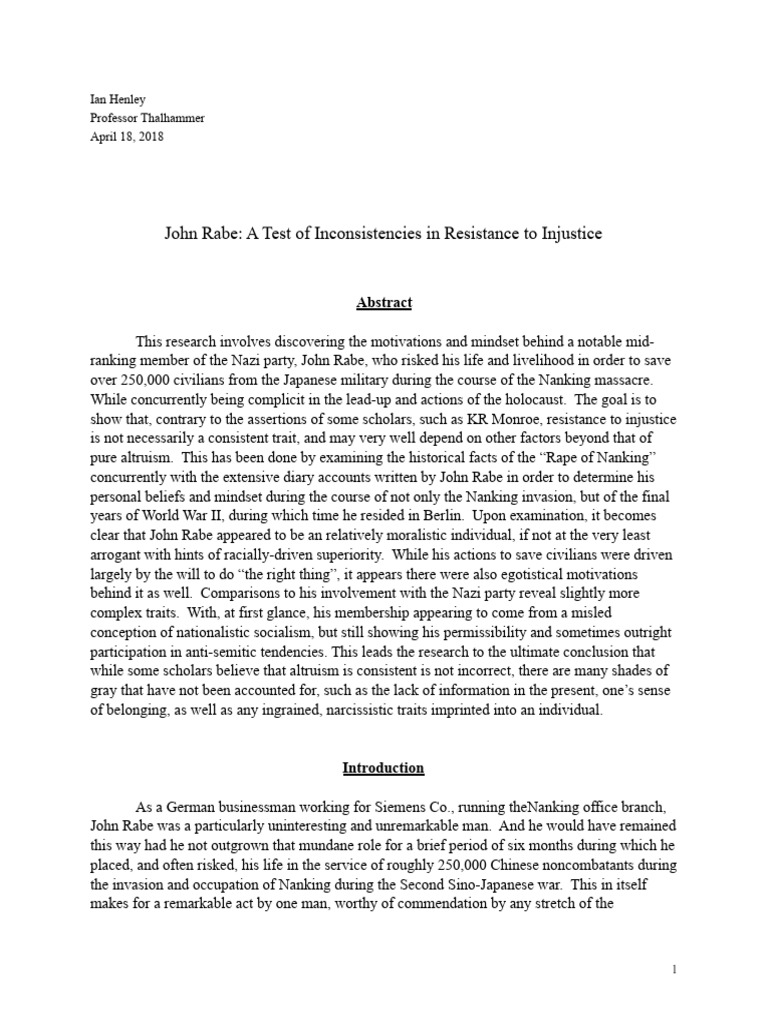 John-Rabe Mindset | PDF