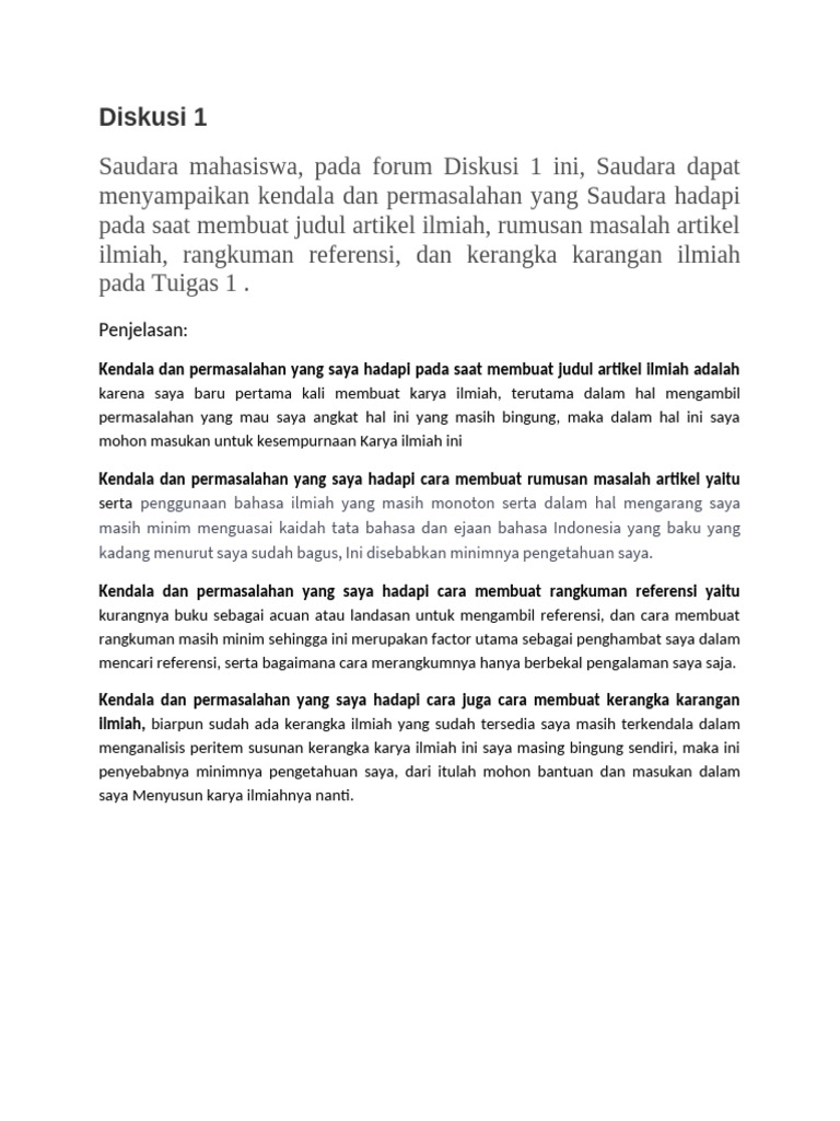 Diskusi 1 Karil 29 April - SITI NURHALIZA | PDF