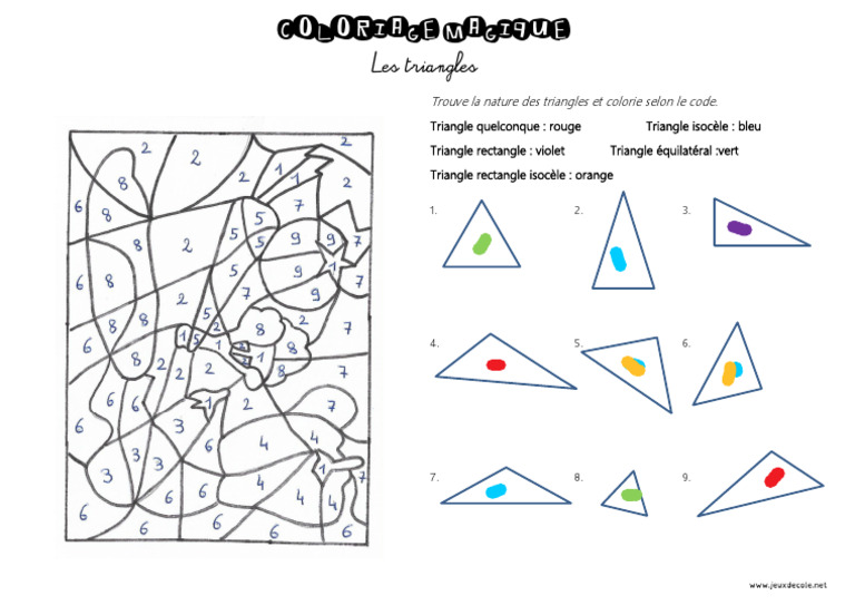 coloriage-magique-triangles | PDF