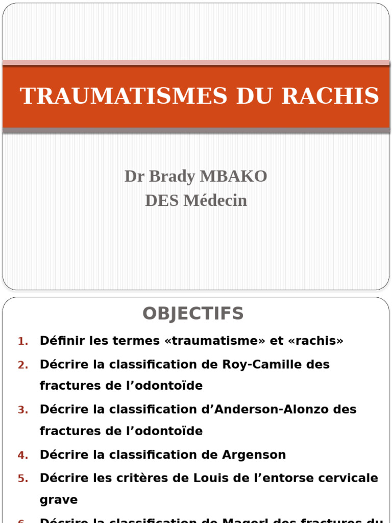 3-Traumatisme Du Rachis | PDF