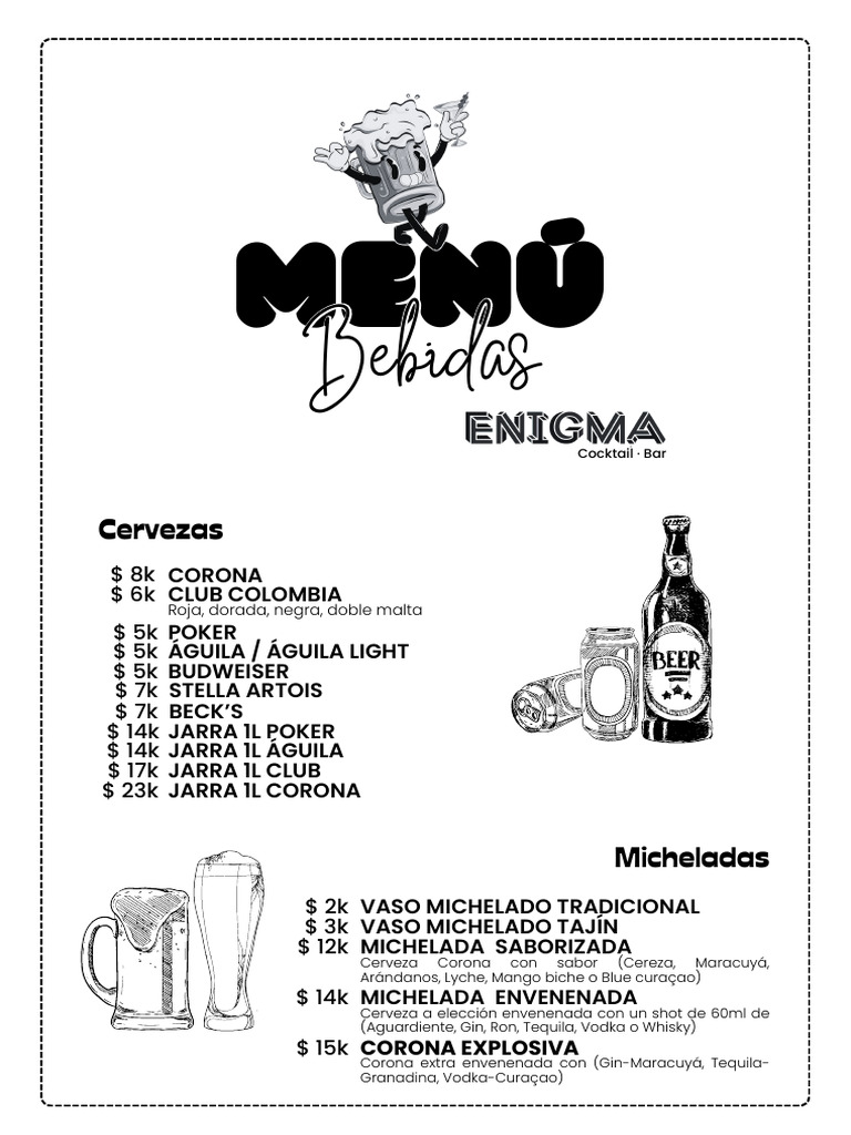 Enigma Bar Menu | PDF