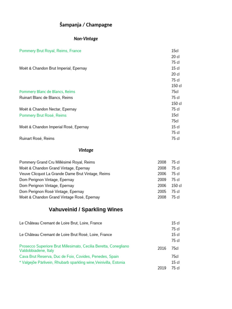 TAB Wine List First Look | PDF | Whisky | Champagne